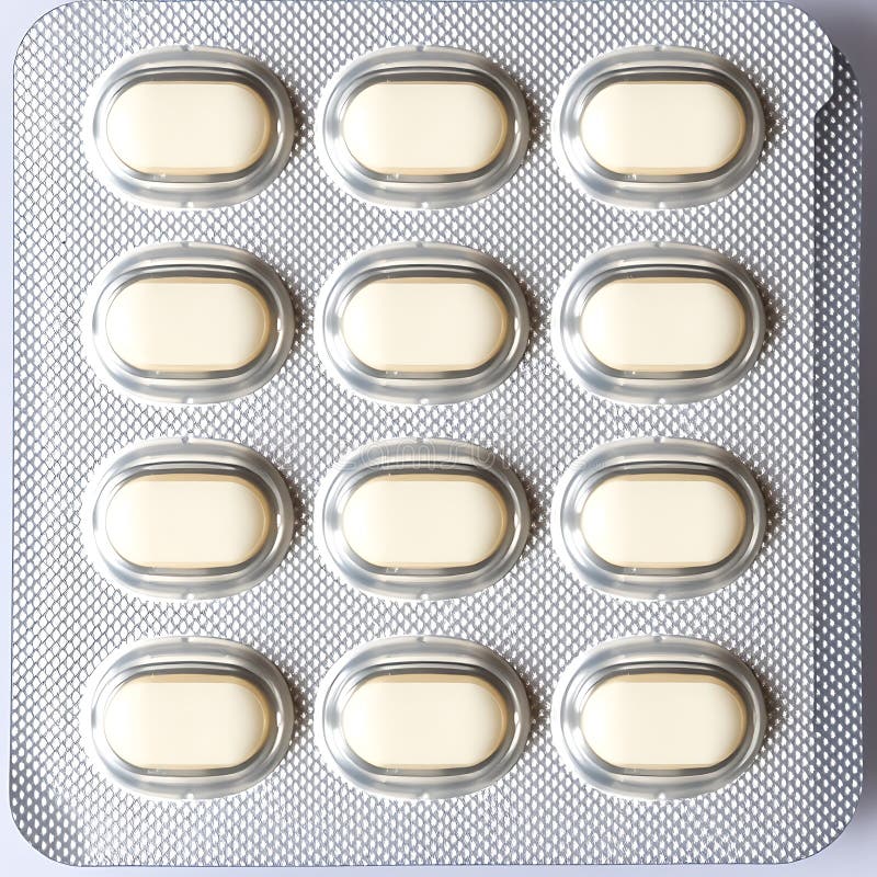 A Blister Pack of 12 Vitamin D Tablets with Shiny Silver Backing Stock ...