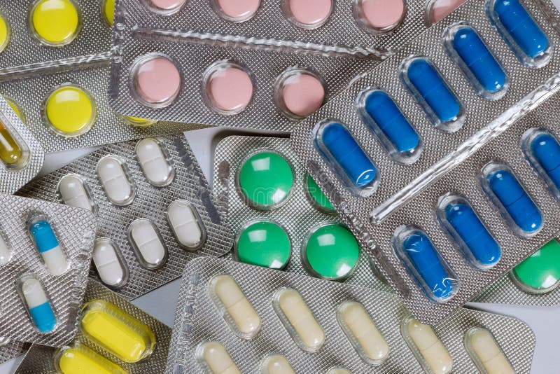 Blister Packed with Many Different Types of Medicine Pills in One ...