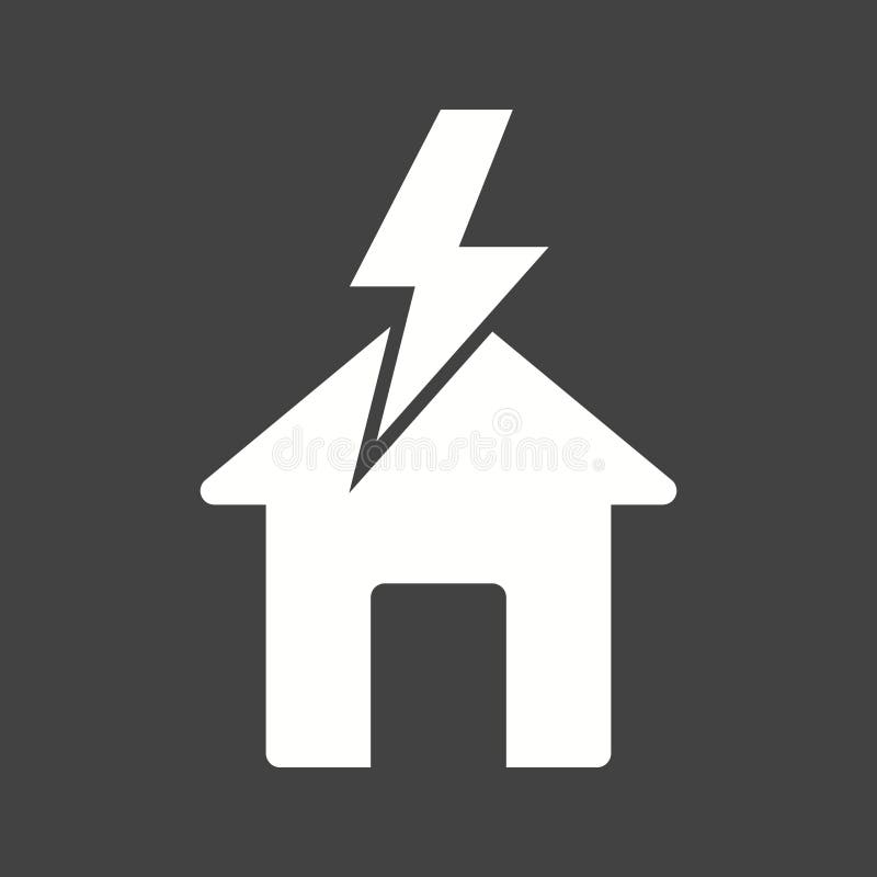 Blitz-auffallendes Haus vektor abbildung. Illustration von wolke - 89174254