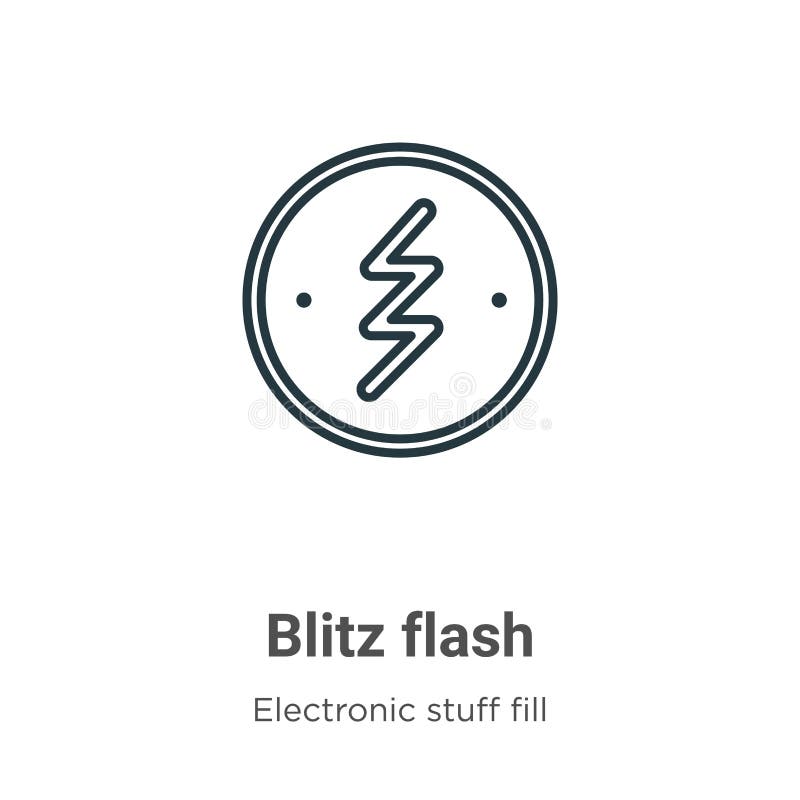 Blitz Flash Outline Vector Icon. Thin Line Black Blitz Flash Icon, Flat ...