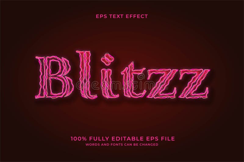 Blitzz Lightning Editable Text Effect Stock Vector - Illustration of ...