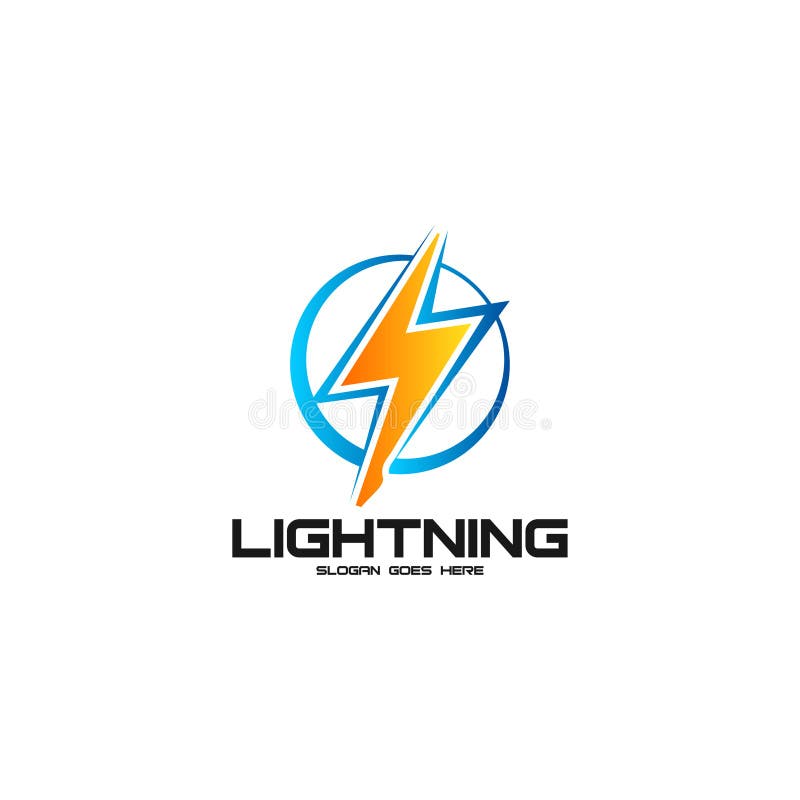 Blixt Logo Vector Art vektor illustrationer. Illustration av vetenskap ...