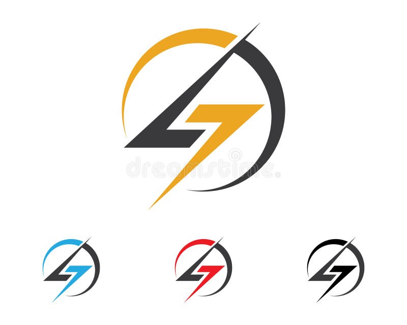 Blixtsymbolslogo Och Symboler Vektor Illustrationer - Illustration av ...
