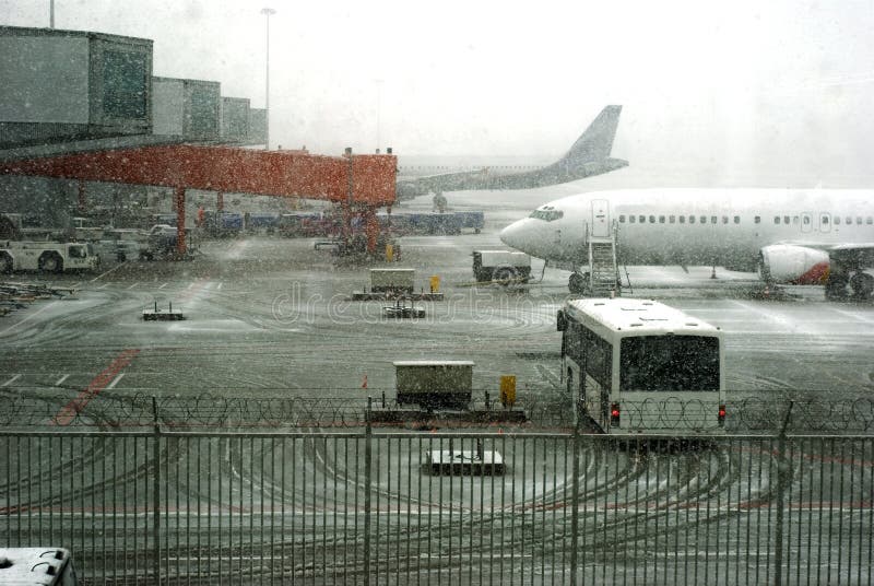 Blizzard on airport stock photo. Image of wind, aviation - 11368642