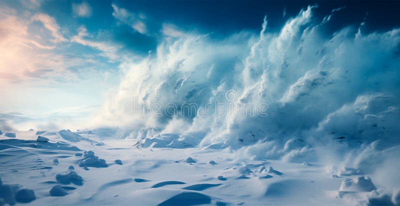 Blizzard in the Mountains, Strong Hurricane Wind - AI Generated Image ...