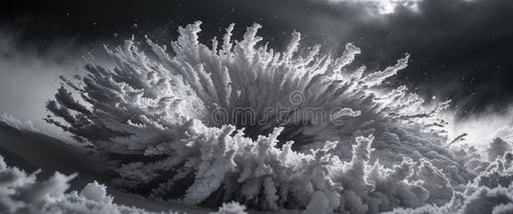 A Blizzard of Particles Explodes in a Dark Sky Stock Photo - Image of ...