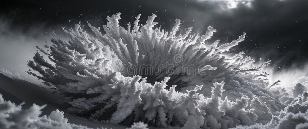 A Blizzard of Particles Explodes in a Dark Sky Stock Photo - Image of ...