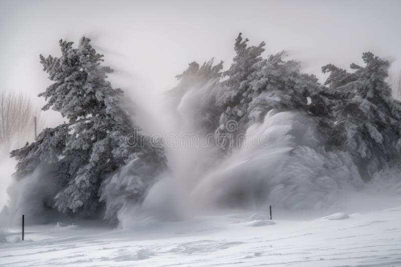 Blizzard of Snow and Ice Swirls in the Wind, Blanketing Everything ...
