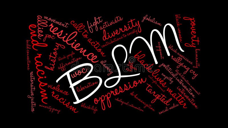 BLM Animated Word Cloud stock video. Video of black - 163419741