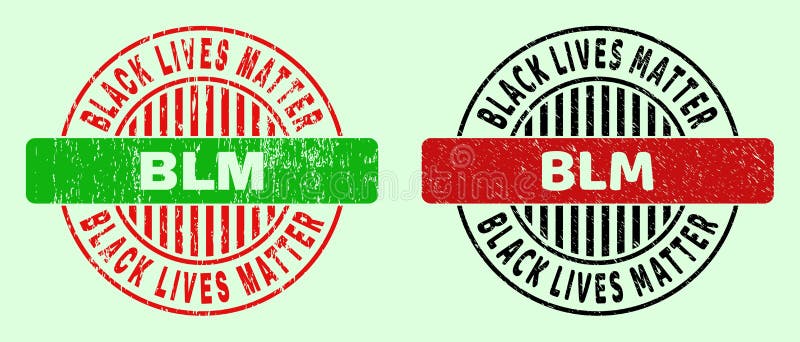BLM Round Bicolour Stamp Seals - Unclean Texture Stock Vector ...