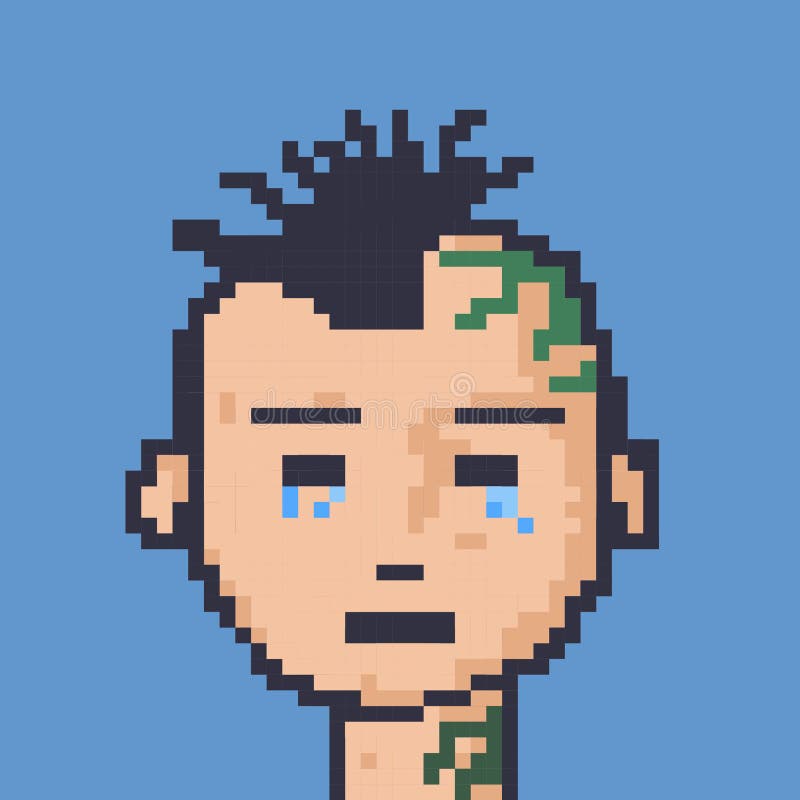 Sad Punk Guy stock illustration. Illustration of circle - 239714401