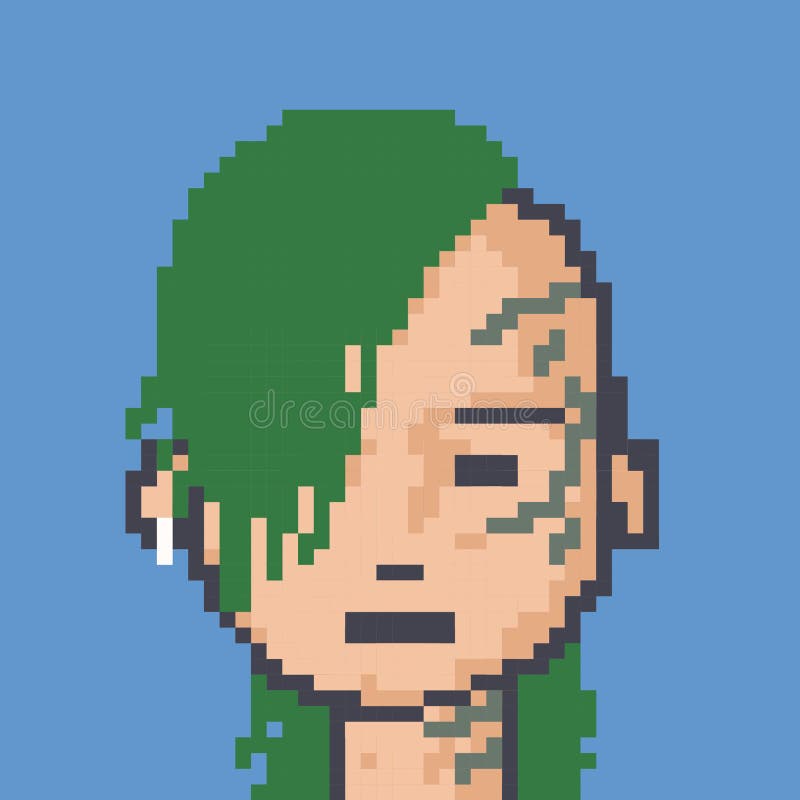 Punk Bored Pixel Unique Character Stock Illustration - Illustration of ...