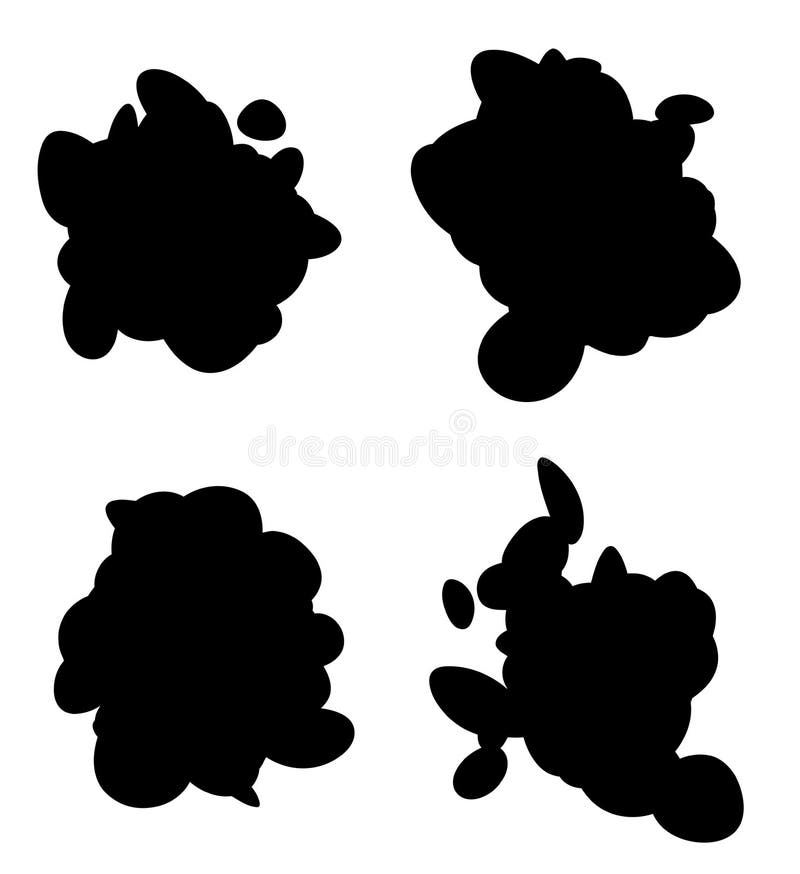 Blob Cloud Silhouette Collection in Black on White Stock Vector ...