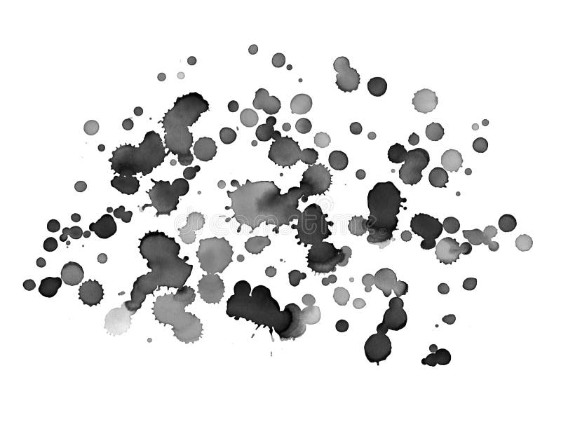 Blobs of Watercolor with Gray and Black Color Stock Illustration ...