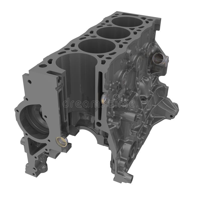 Le Bloc-cylindres De La Voiture Avec V6 Le Moteur 3d Ne Rendent Sur Un ...