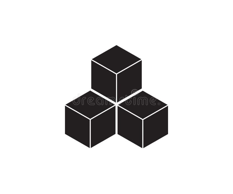 Bloc De Forme Du Symbole 3d De Cube Illustration de Vecteur ...