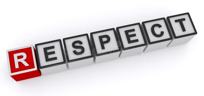 Bloc de mot de respect illustration stock. Illustration du dignité ...