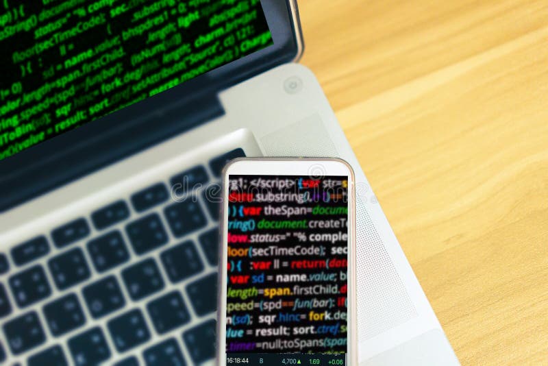 Bloc De Notas Para Codificar El Aprendizaje De Pantalla Foto de archivo ...