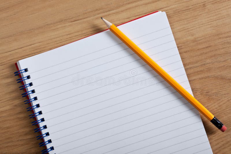 Bloc-notes et crayon blanc image stock. Image du spirale - 21362757