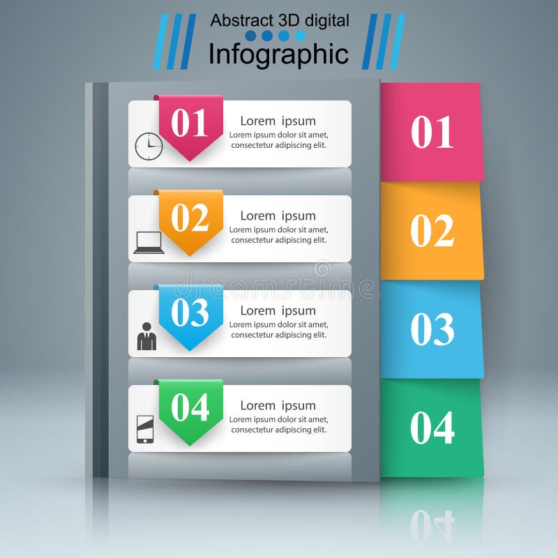 Bloc-notes, Icône De Notebok Infographic Abstrait Illustration de ...