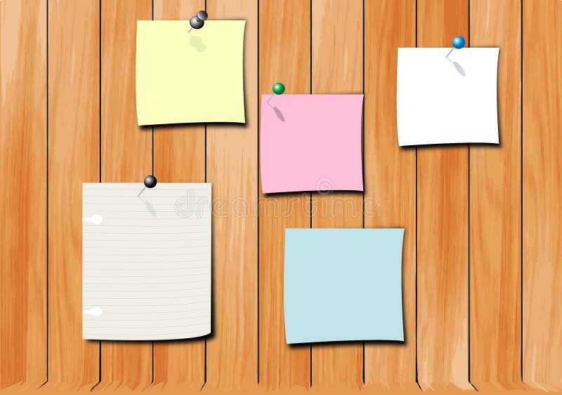 Bloc-notes Sur Le Fond En Bois De Mur Illustration de Vecteur ...