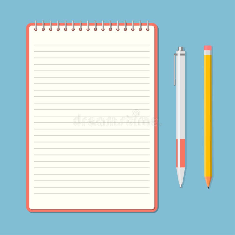 Matita Con Icona Della Linea Del Blocco Note Aperta. Simbolo Del Blocco ...