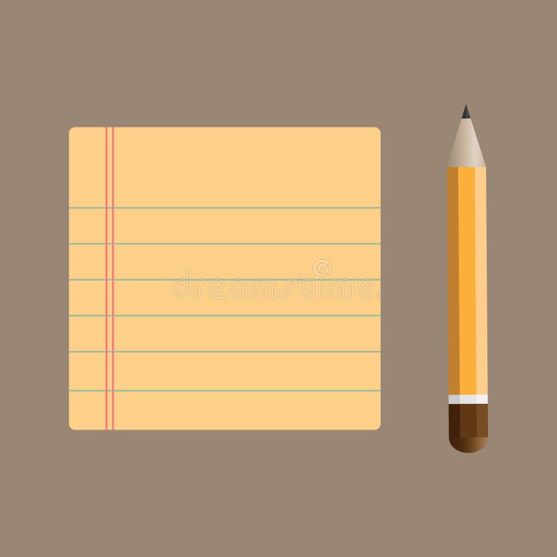 Blocco Note Con I Segnalibri E La Matita, Illustrazione Vettoriale ...