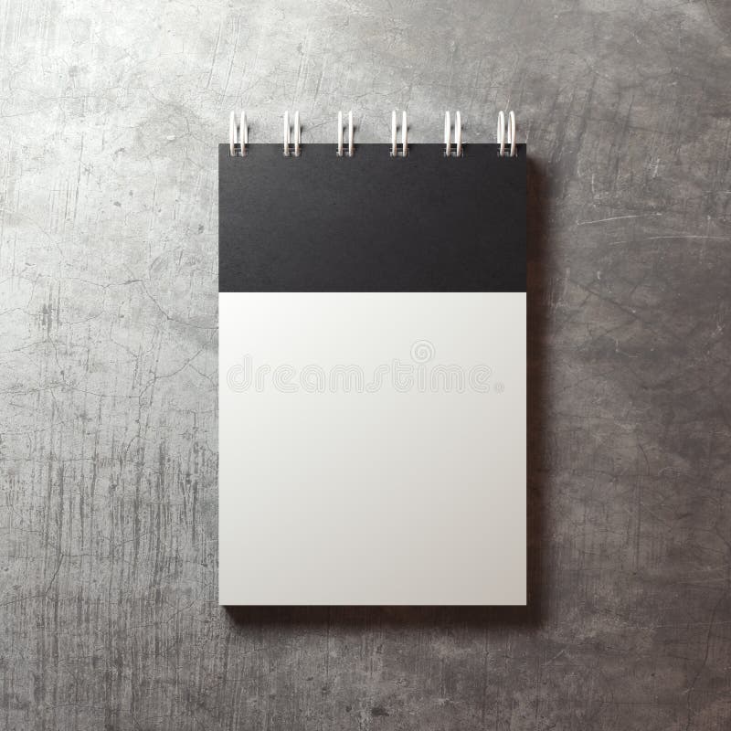 Blocco Note a Spirale Con Icone in Bianco Piatto a Matita Su Sfondi Di ...