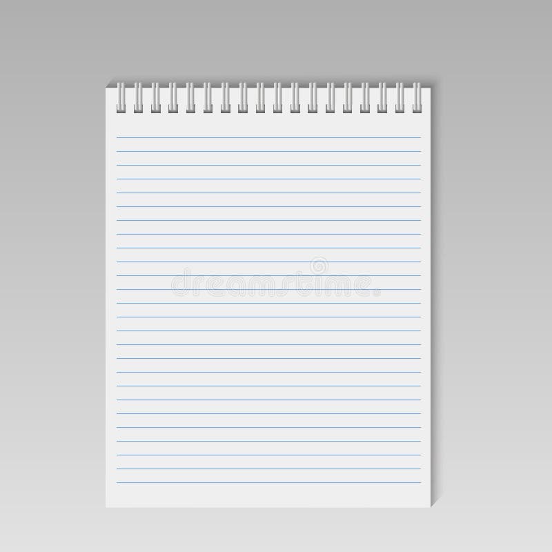 Blocco Note A Spirale Con Le Linee Vettore Illustrazione di Stock ...
