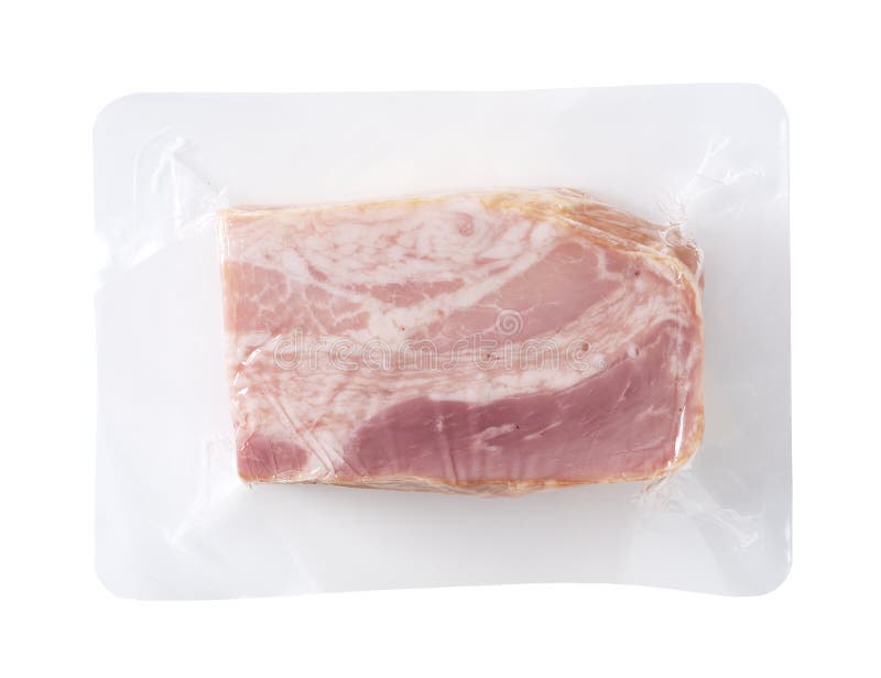 Block Bacon Placed on a White Background Stock Photo - Image of ...