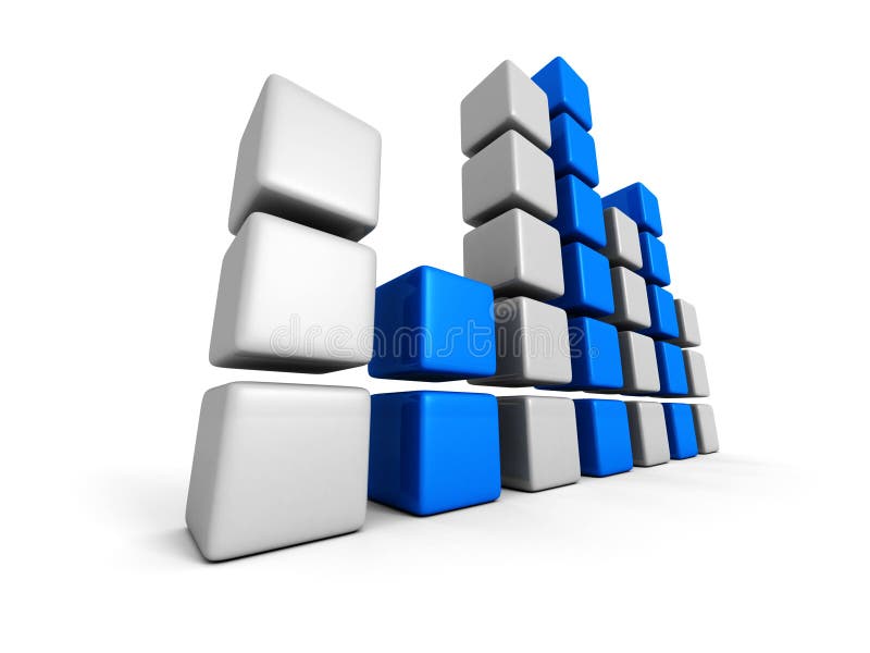 Block Bar Chart Diagram on White Background Stock Illustration ...