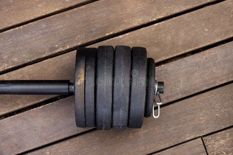A Block of Barbell Weights from a Home Gym Stock Image - Image of ...