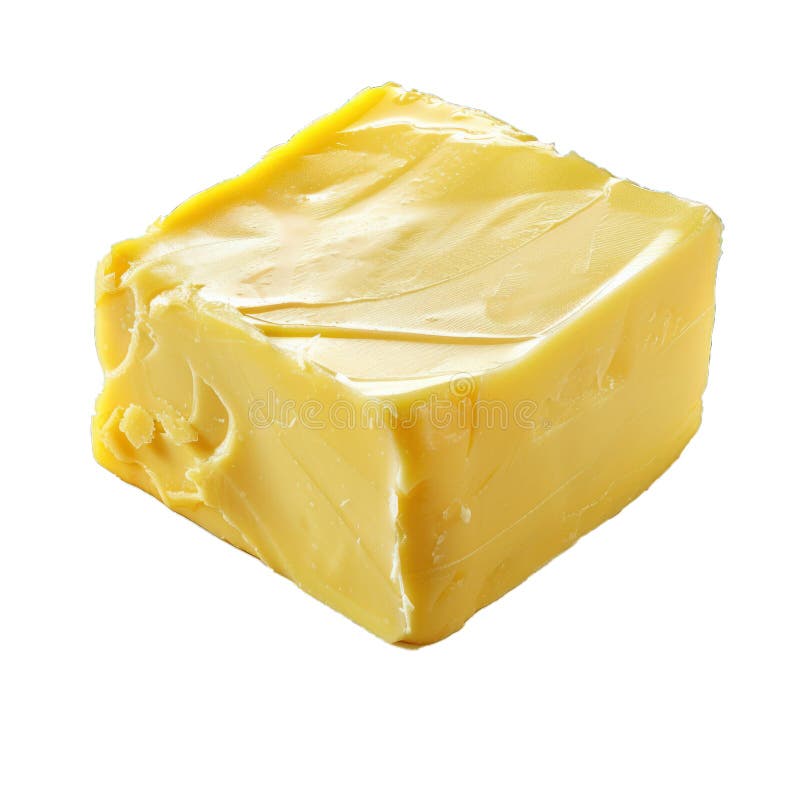 Block of Butter Sitting on White Background Stock Illustration ...