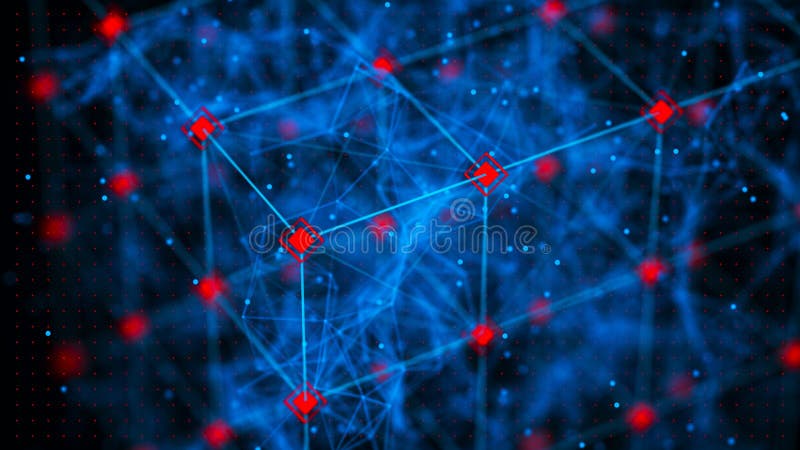Block Chain Concept. Network Connection. 3D Rendering. Big Data ...