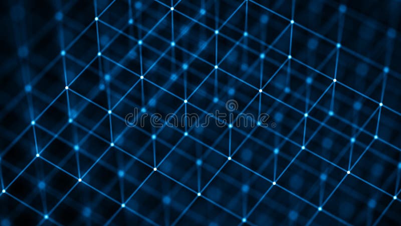Block Chain Concept. Network Connection. 3D Rendering. Big Data ...
