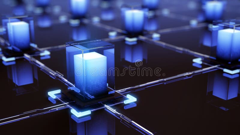 Block Chain Concept - Network Connections Stock Illustration ...