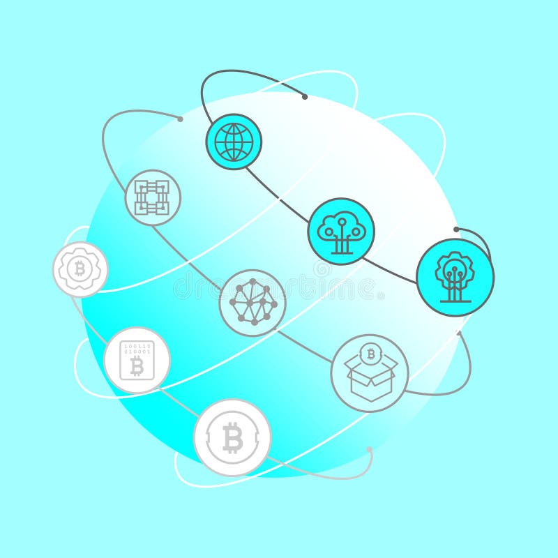 Block Chain or Cripto Currency Infographic. Stock Vector - Illustration ...
