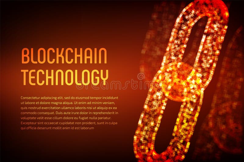 Block Chain. Crypto Currency. Blockchain Concept. 3D Wireframe Chain ...