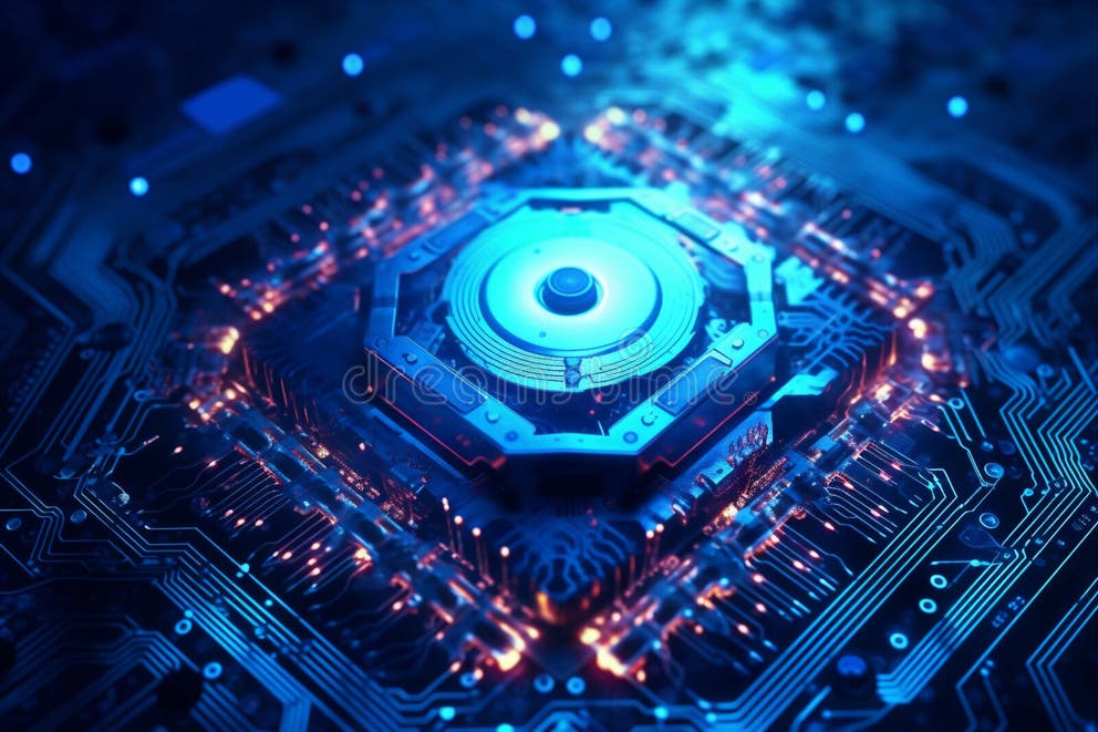 Block Chain or Cube Technology with Blue Background, Financial Basic ...