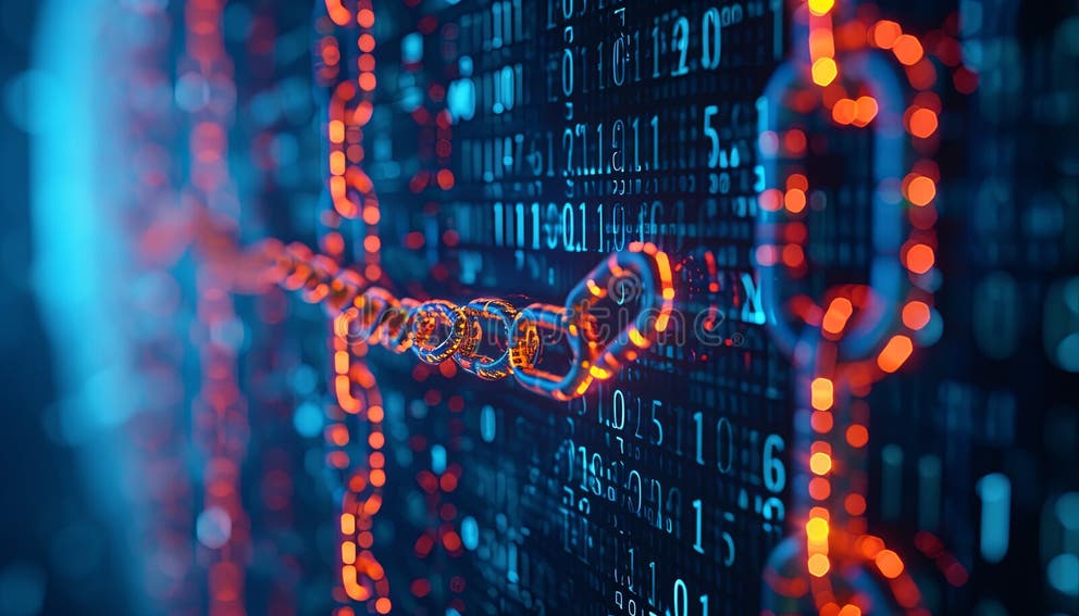 Block Chain and Cyber Security Concept. Futuristic Technology Stock ...