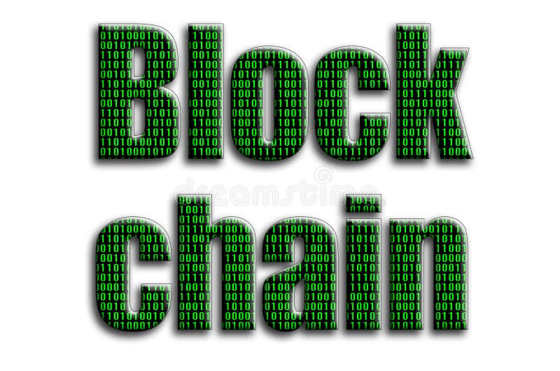 Block Chain. the Inscription Has a Texture of the Photography, Which ...