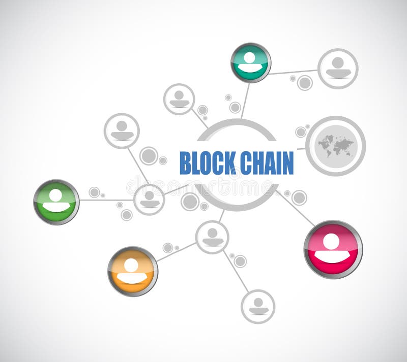 Block chain model diagram. stock illustration. Illustration of business ...