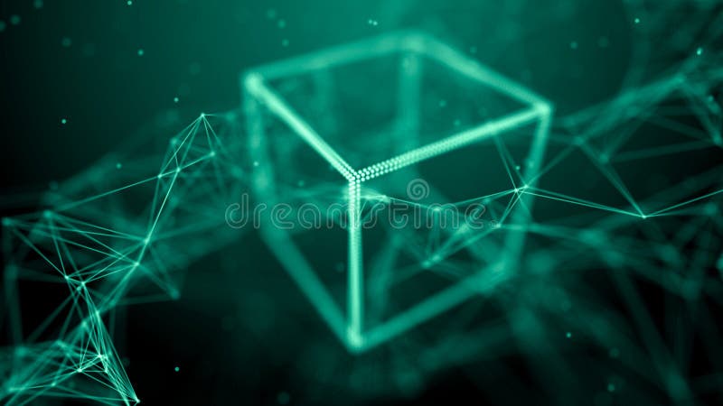 Block Chain Network Concept. Big Data. Background Made of Line, Circles ...
