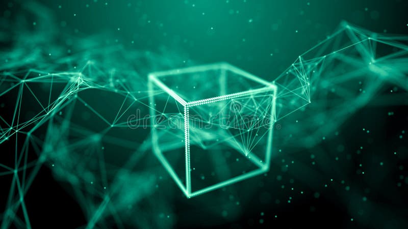 Block Chain Network Concept. Big Data. Background Made of Line, Circles ...