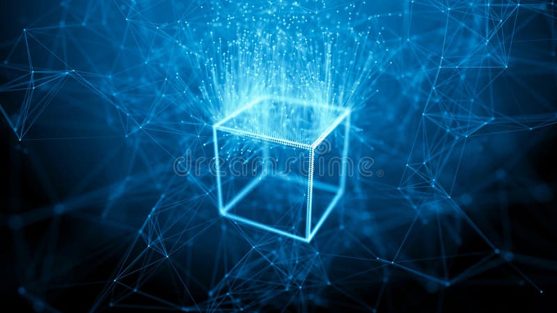 Block Chain Network Concept. Big Data. Background Made of Line, Circles ...