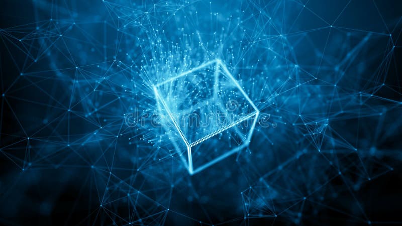 Block Chain Network Concept. Big Data. Background Made of Line, Circles ...