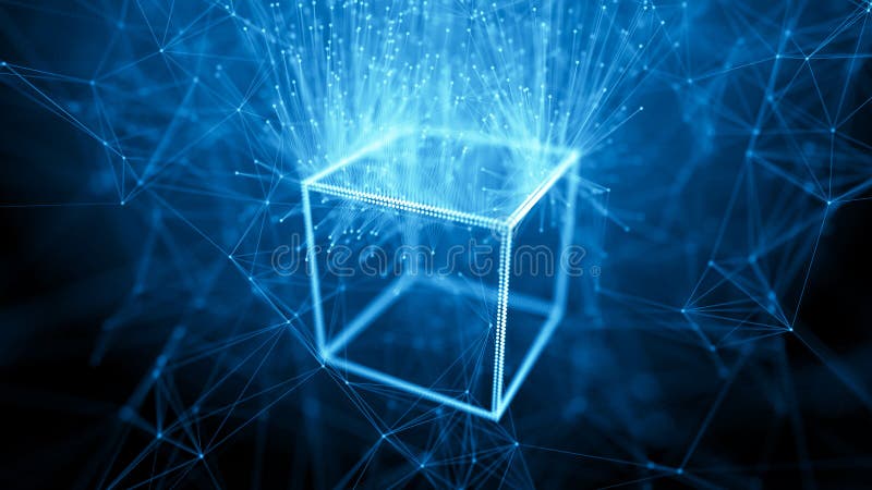 Block Chain Network Concept. Big Data. Background Made of Line, Circles ...