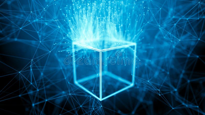 Block Chain Network Concept. Big Data. Background Made of Line, Circles ...