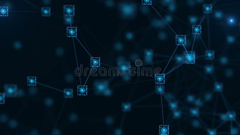 Block Chain Network Concept.Digital Blocks Security Connection with ...