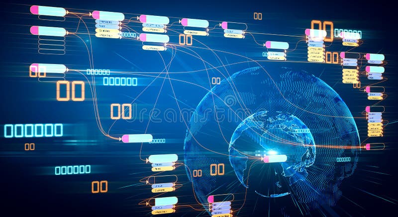 Block Chain Network and Programming Concept with Futuistic Infographic ...